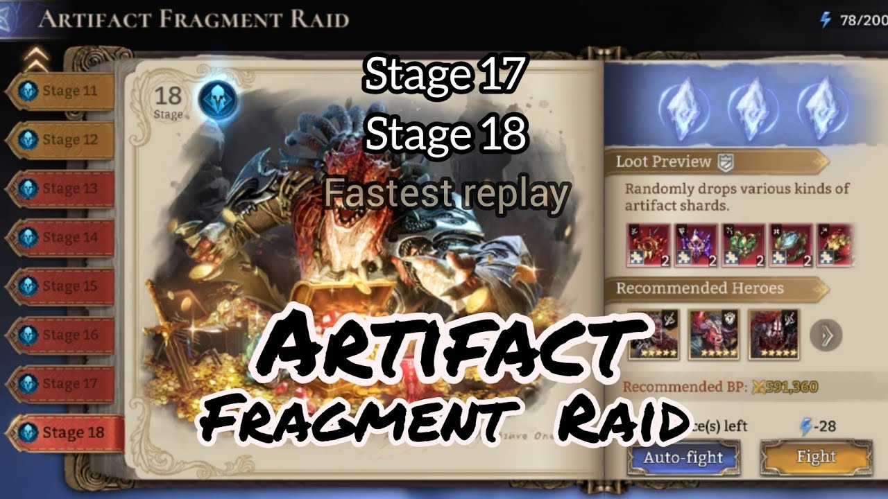 Watcher of Realms, Artifact Raid stage 17 & 18, fastest replay. - YouTube