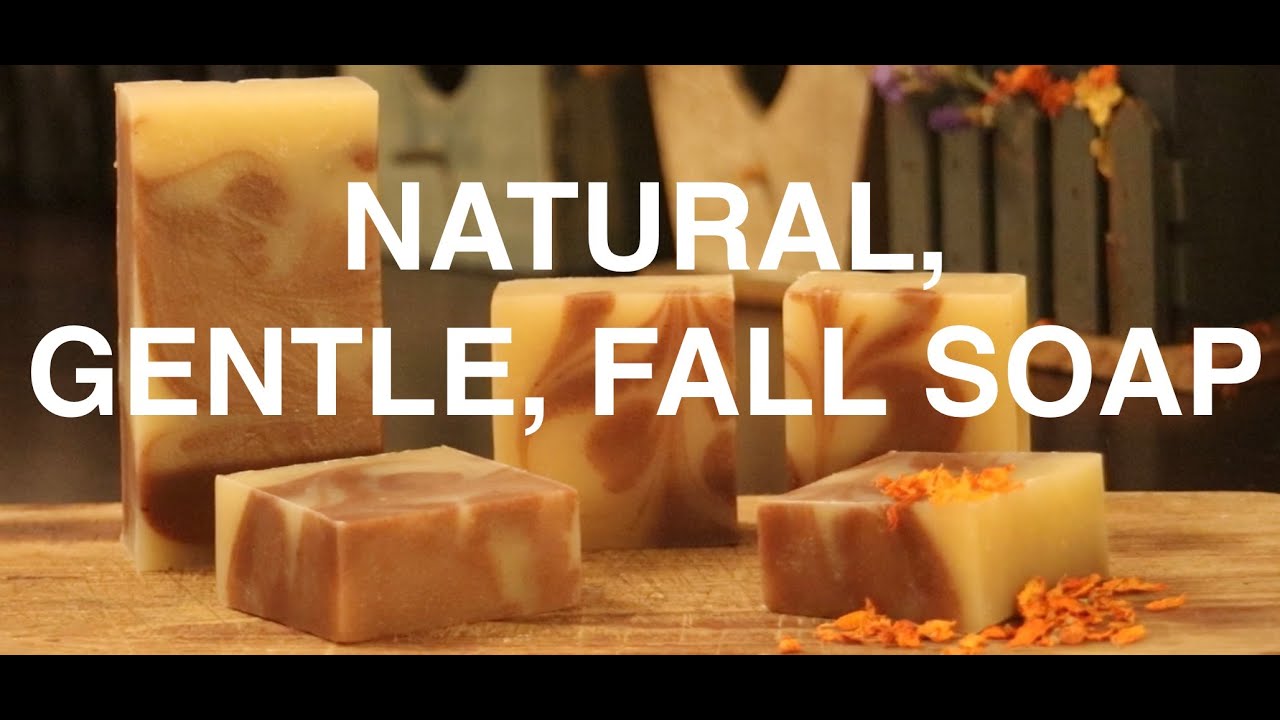 Fall soap, all natural, cold process, soap making tutorial - YouTube