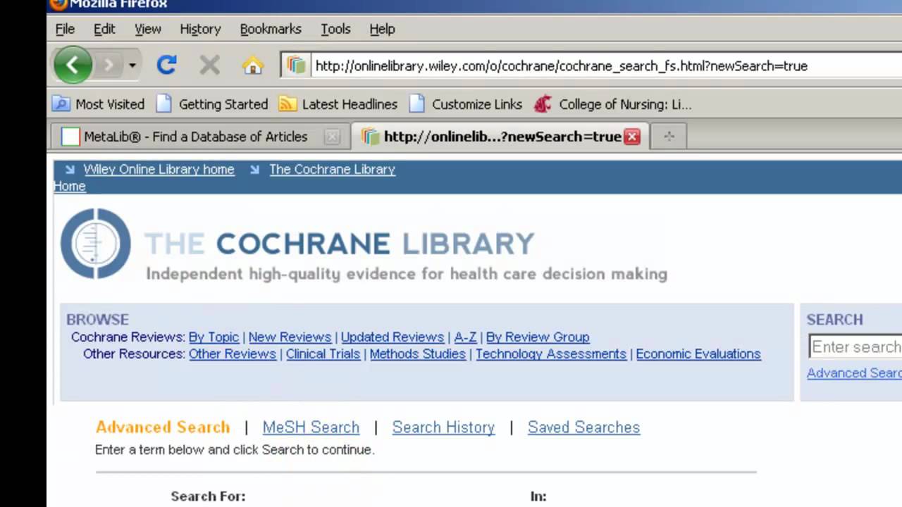 Cochrane Library Information - YouTube