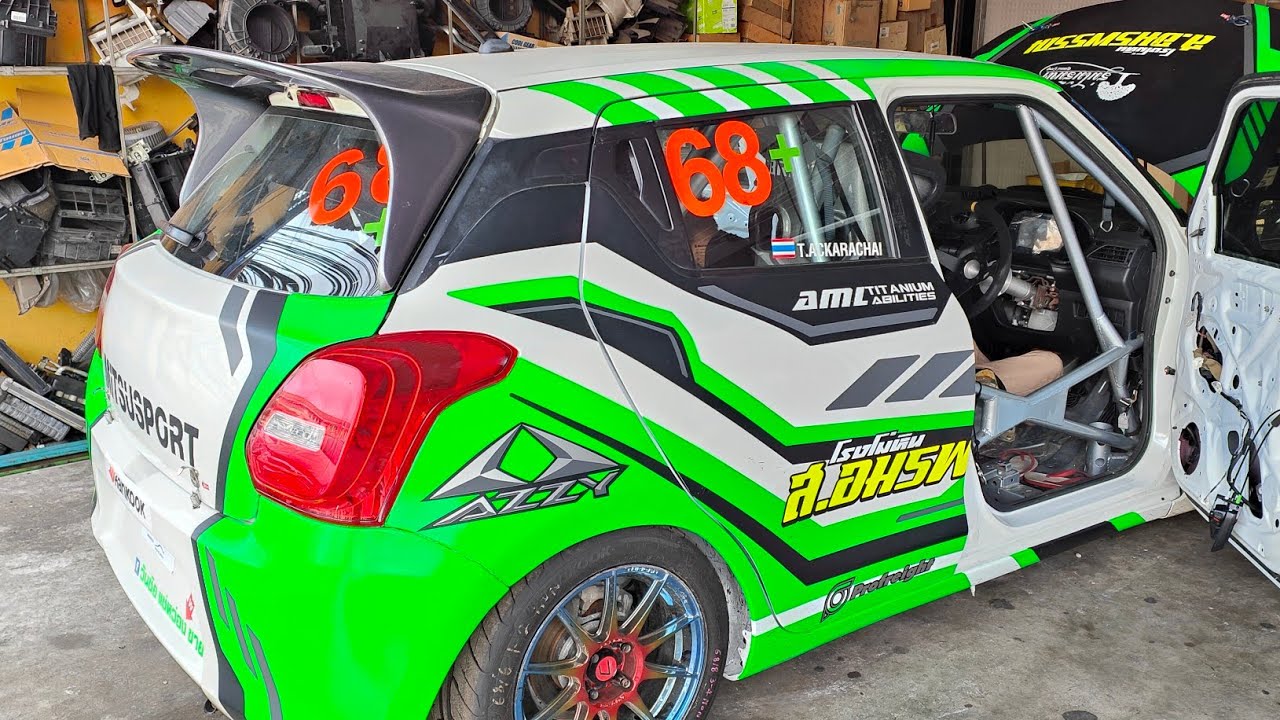 ส่งงาน รถ suzuki swift รถแข่ง ติดตั้งคอมแอร์ไฟฟ้าร้าน AP auto air ...