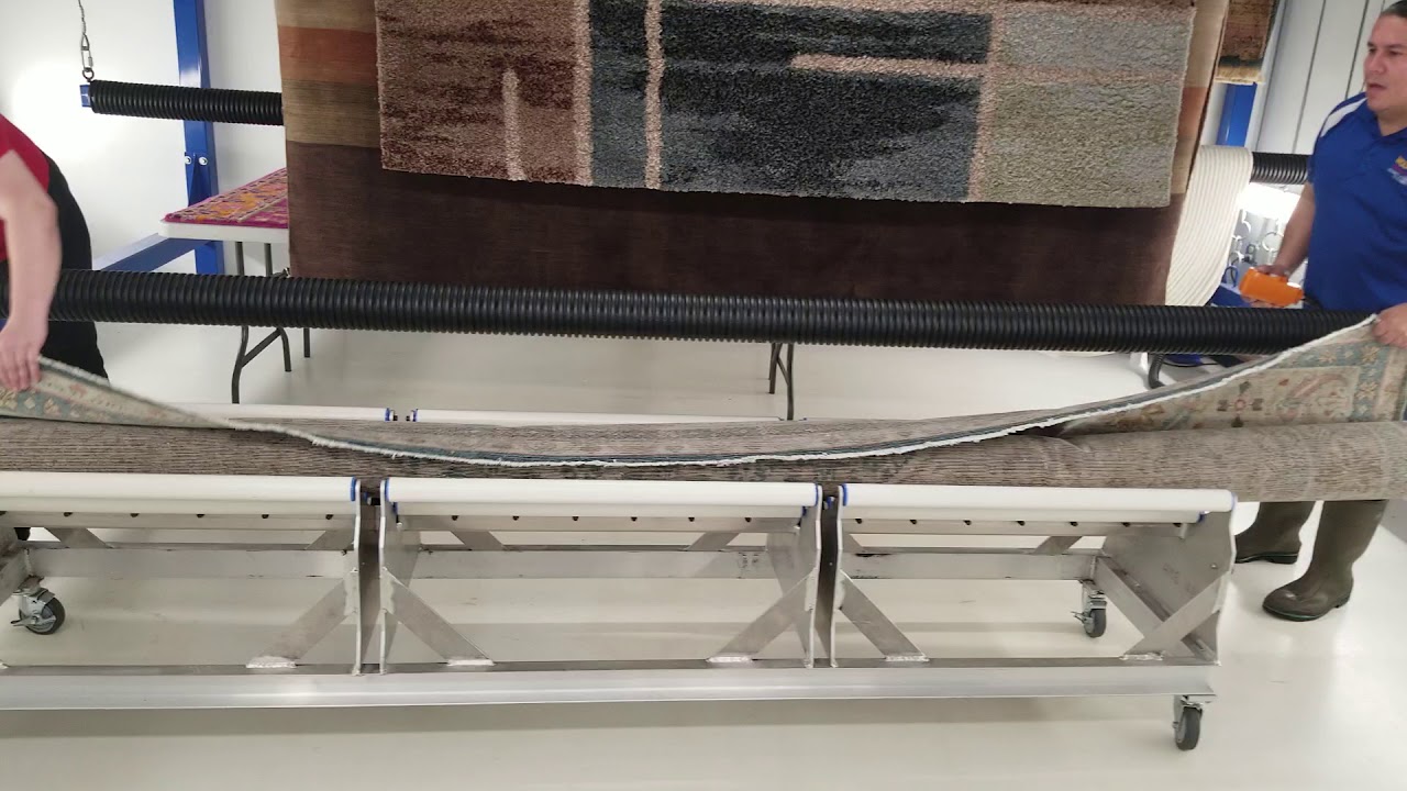 Rug Transfer Cart in use at Area Rug Cleaning - YouTube