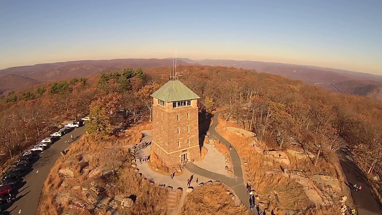 Aerial View of Perkins Memorial Tower @ Bear Mountain State Park - YouTube