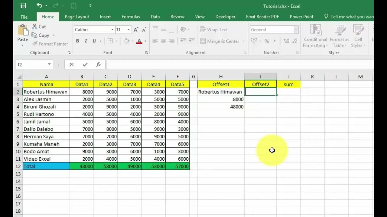 Rumus Offset Microsoft Excel - YouTube