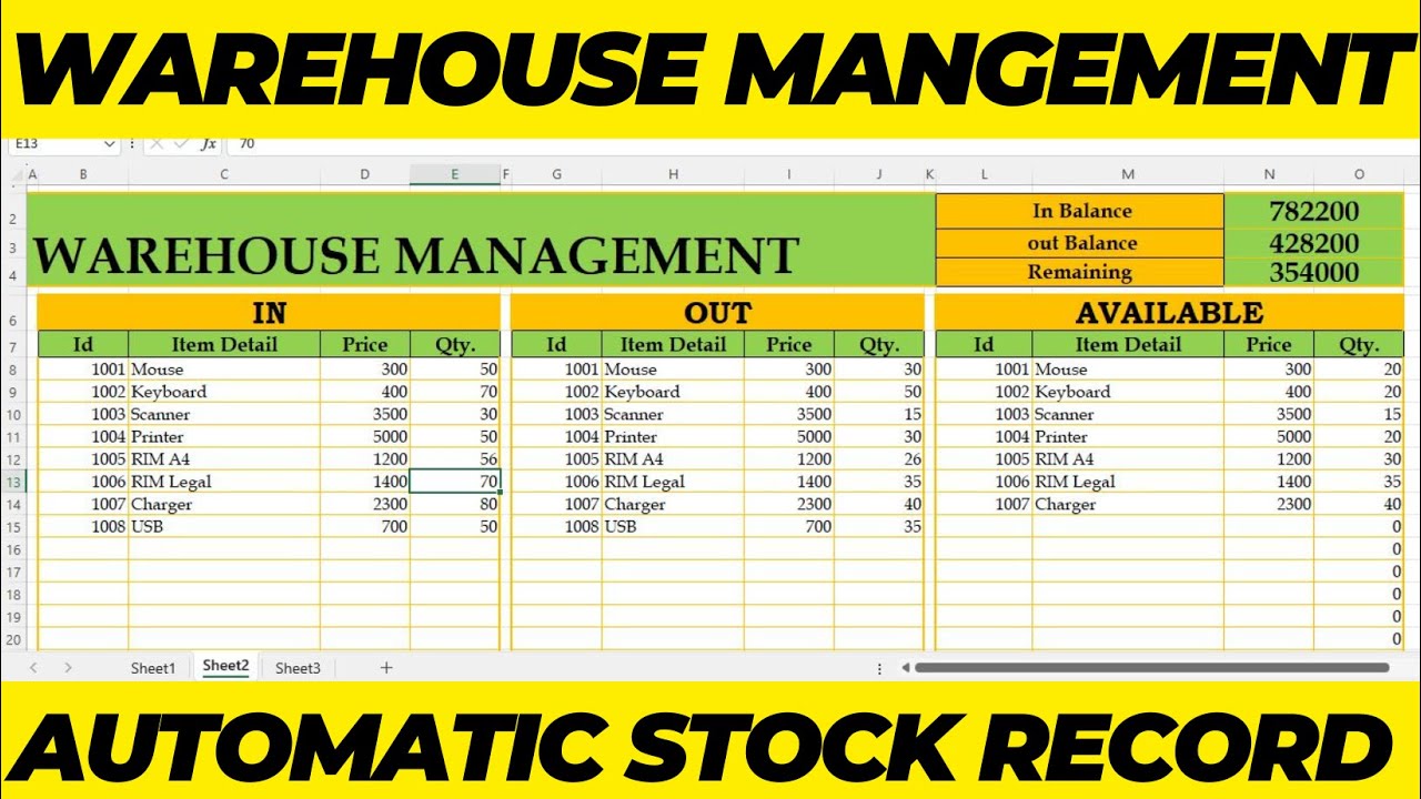 How to Create Simple Warehouse Management in Excel #stocks - YouTube