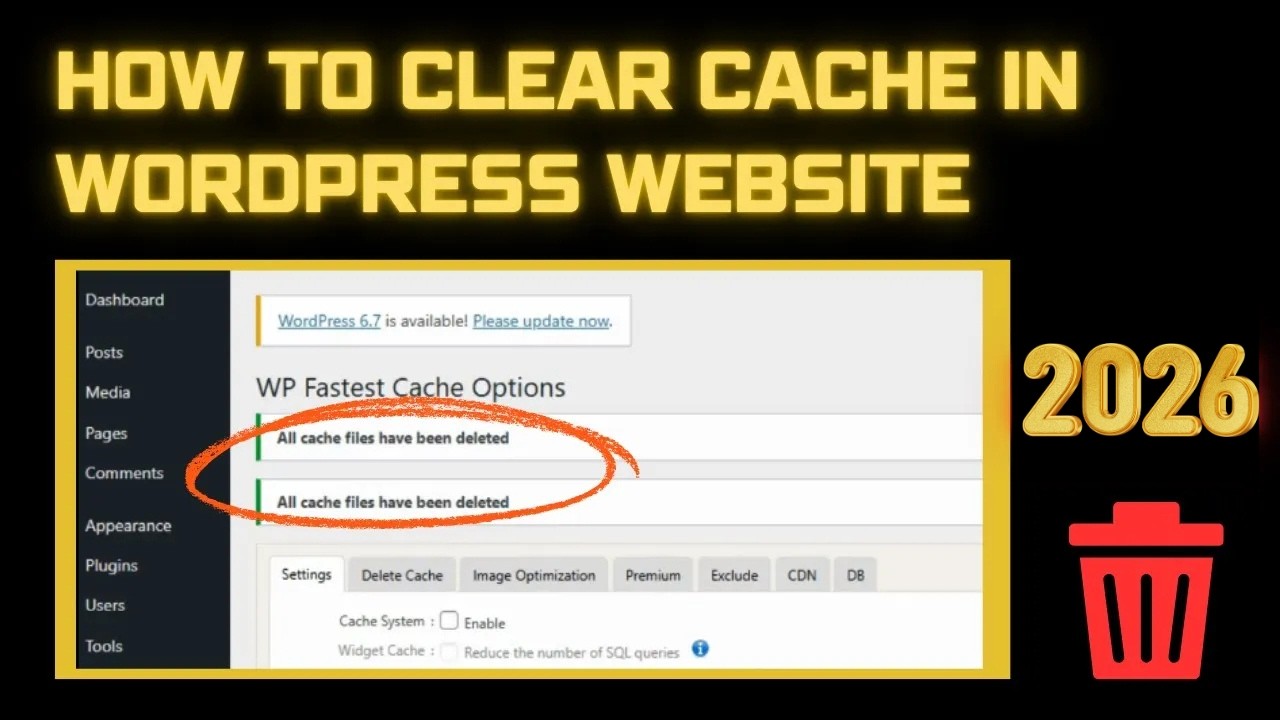 How to clear cache from wordpress website | how to clear cache of my ...