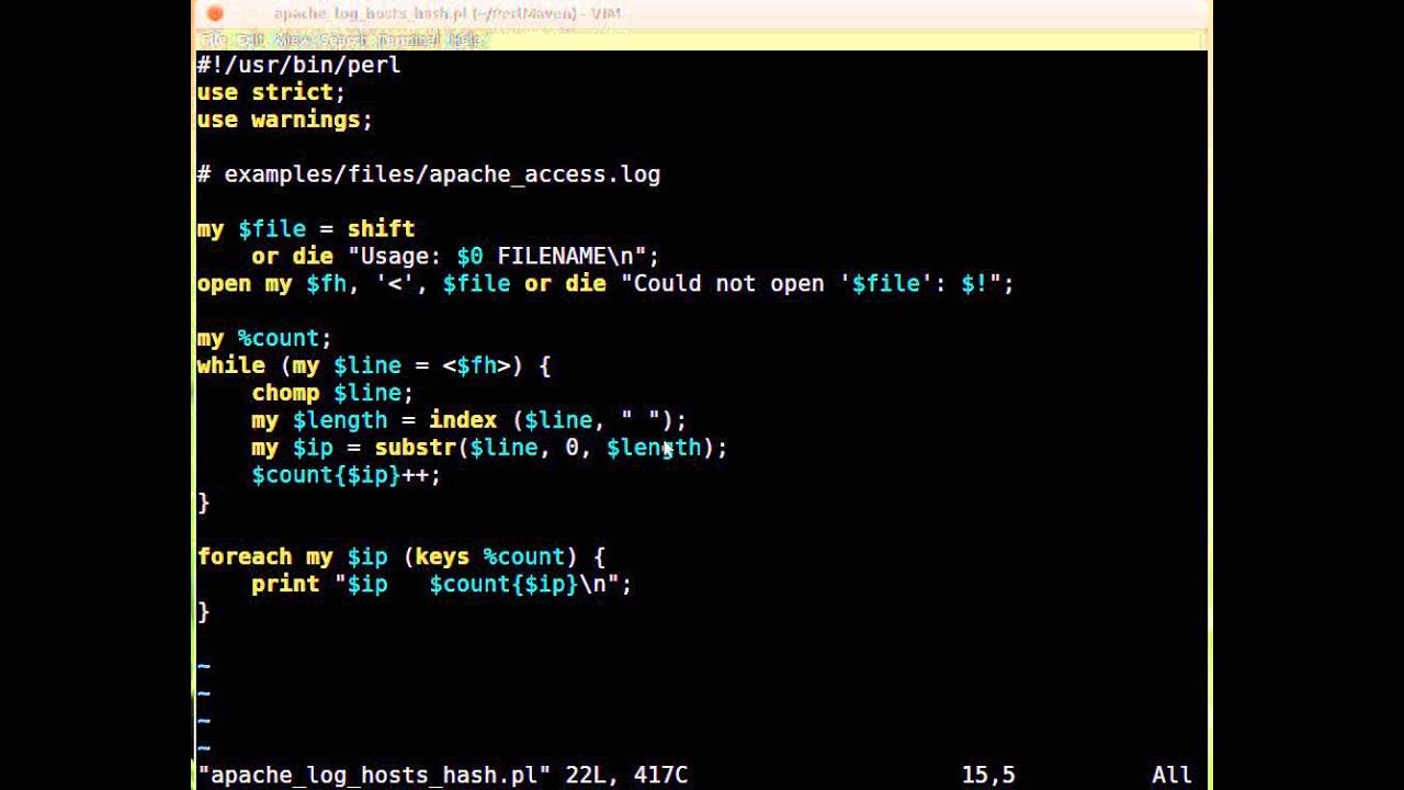 Beginner Perl Maven tutorial: 7.16 - Solution: Improve Apache log-analyzer - YouTube
