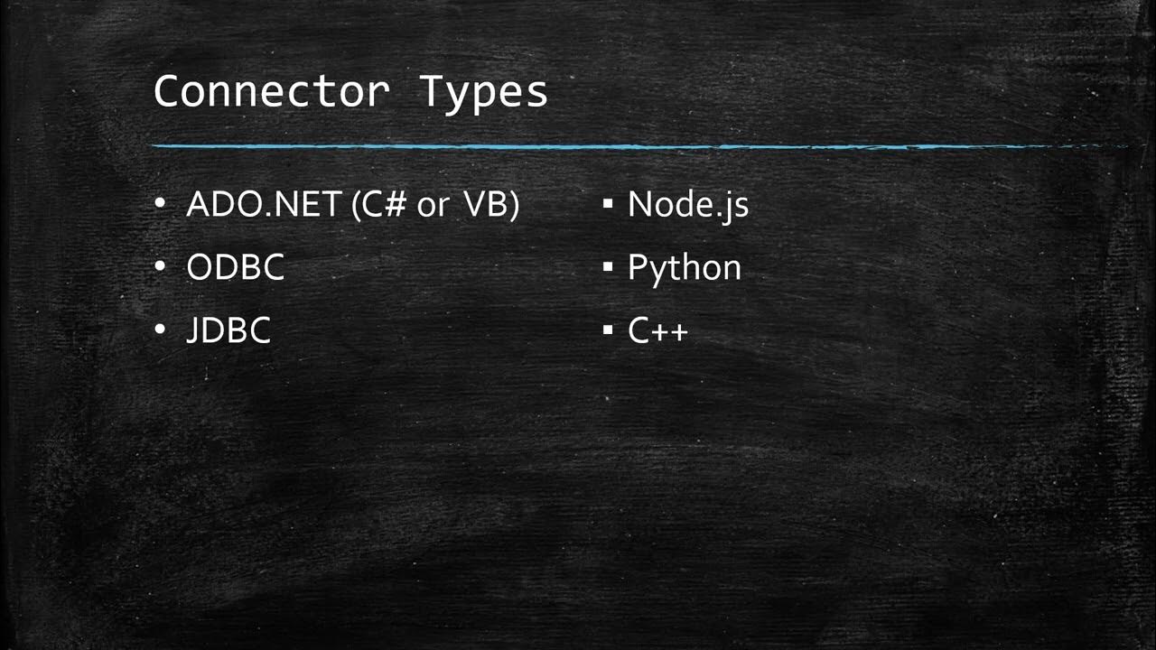 MySQL Connectors - YouTube