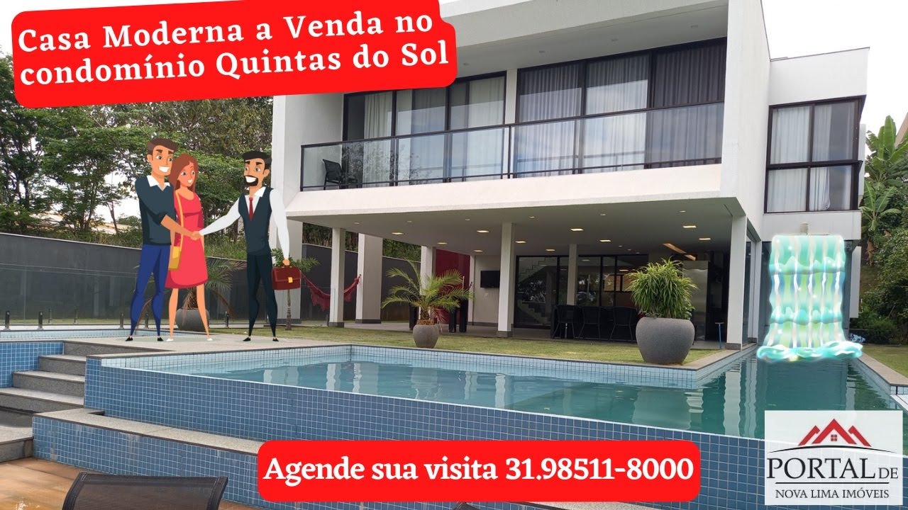 Casa a venda no Quintas do Sol em Nova Lima. Casa com Cascata e Piscina ...