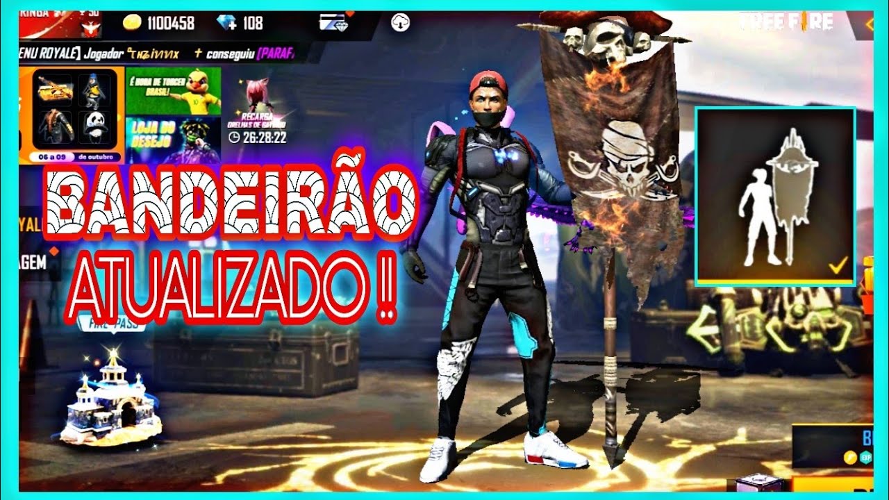 TEXTURA DO BANDEIRÃO COM ICONE !! FREE FIRE PEGANDO RANK !! - YouTube