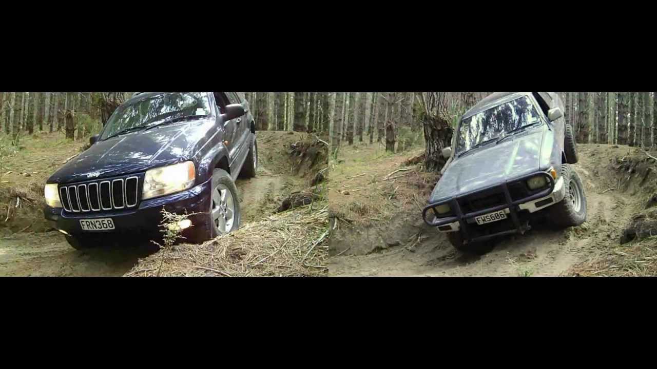 Jeep Grand Cherokee WJ & Toyota Surf at Woodhill - YouTube