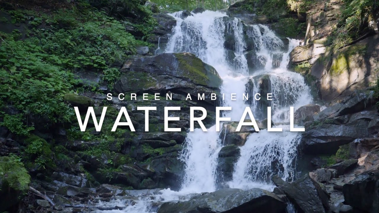 WATERFALL Screen Background with Waterfall Sounds for Relaxation, Sleep ...