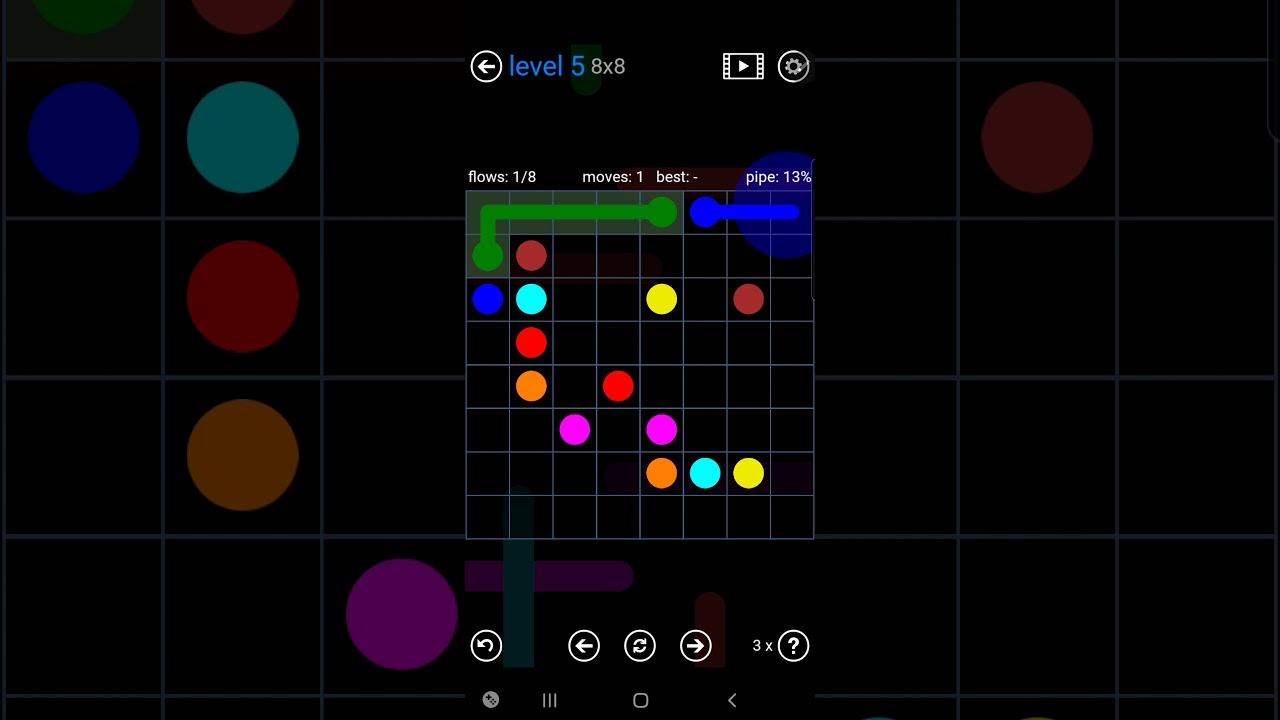 How To Solve Flow Free Bonus Pack Level 5 8x8 Board Medium Walk Through ...