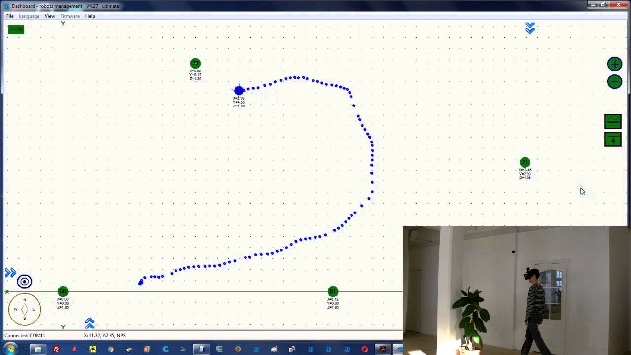 Precise (+-2cm) indoor "GPS" for virtual reality helmets - YouTube