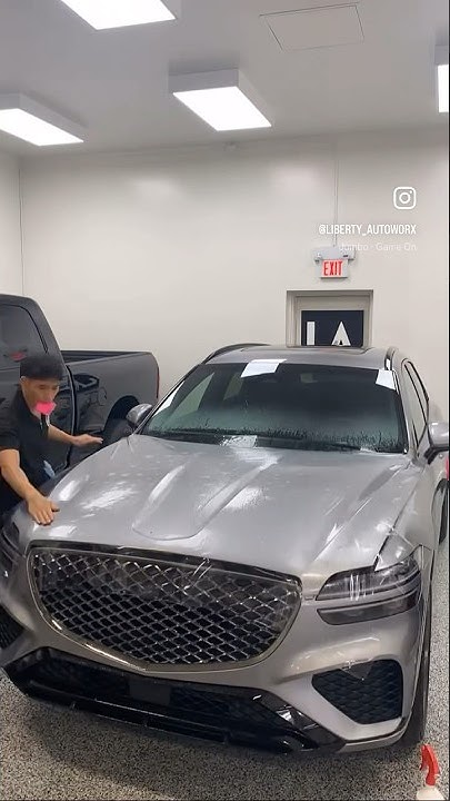 Genesis GV70 custom hood PPF paint protection film time lapse Edmonton - YouTube