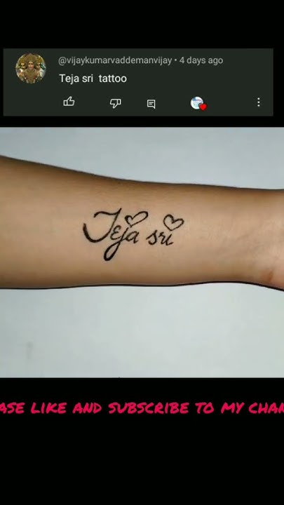 TEJA SRI NAME TATTOO #youtubeshorts #tattoodesign #trending - YouTube