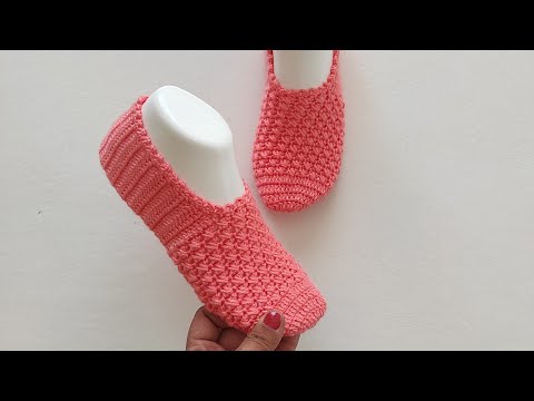 Tığ işi çıtı pıtı patik modeli..very easy crochet slippers..