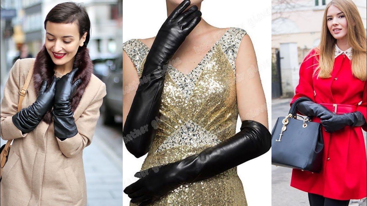 Opera length latex&leather long gloves designs for womens wear #2020 ...