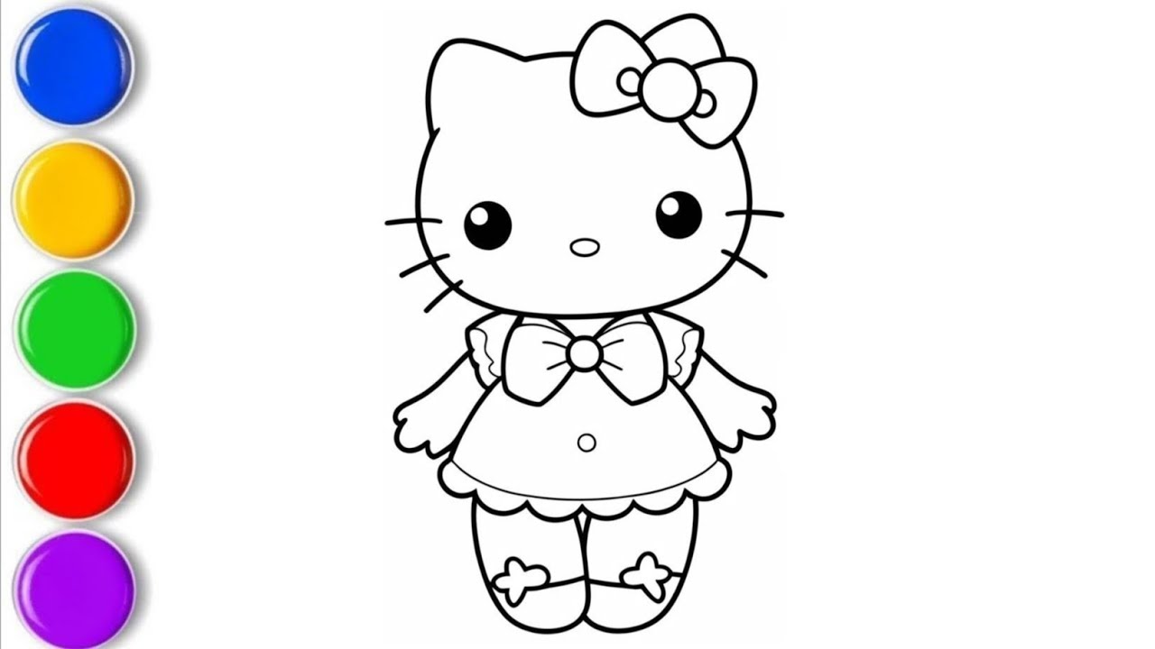 How to draw Hello Kitty for Kids step by step | Hello Kitty Drawing ...