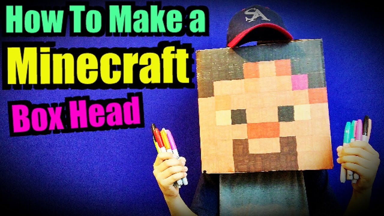 HOW TO MAKE A MINECRAFT BOX HEAD at FunAtHomeTV - YouTube