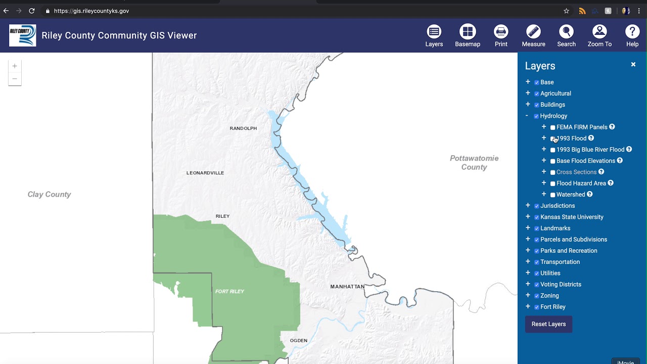 Riley County GIS 1993 Flood Map - YouTube