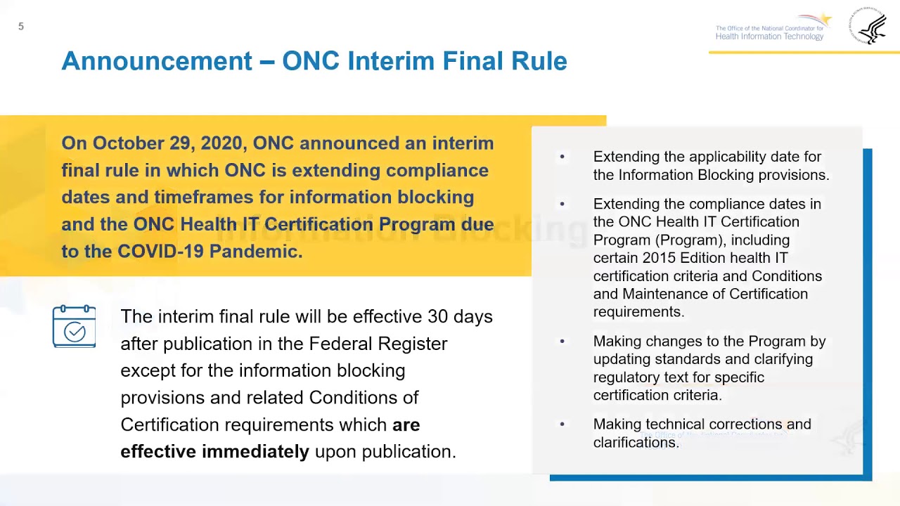 Webinar: Interim Final Rule with Comment Period - YouTube