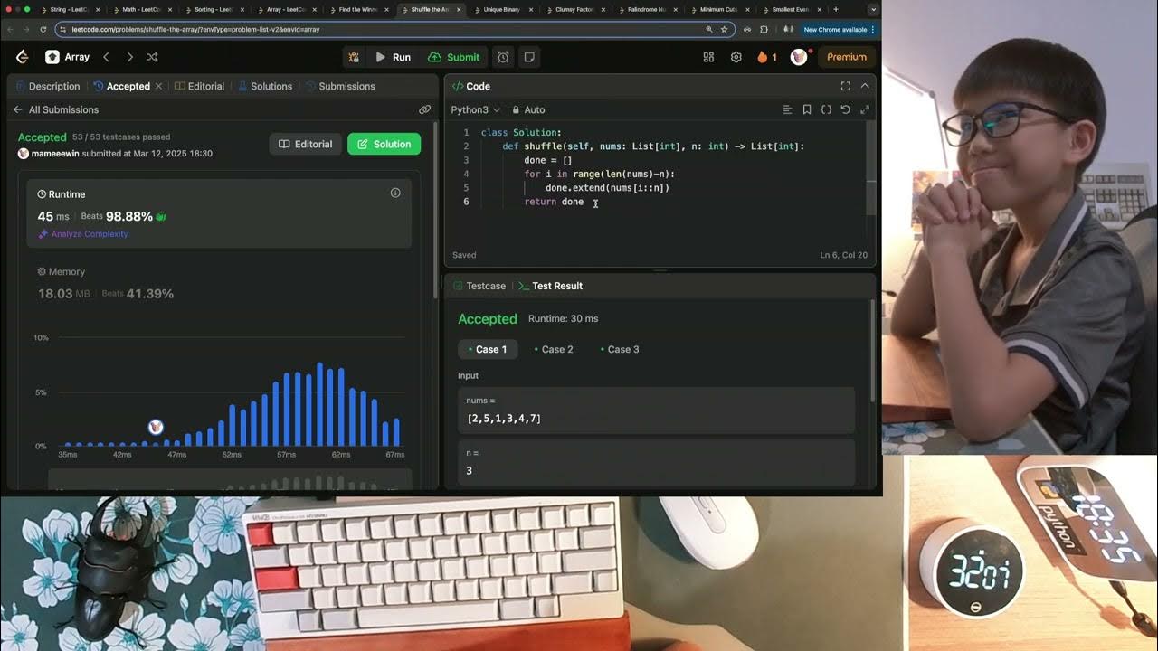 LeetCode | Python | HHKB keyboard | 40 min real time | no talking | EP-37 - YouTube