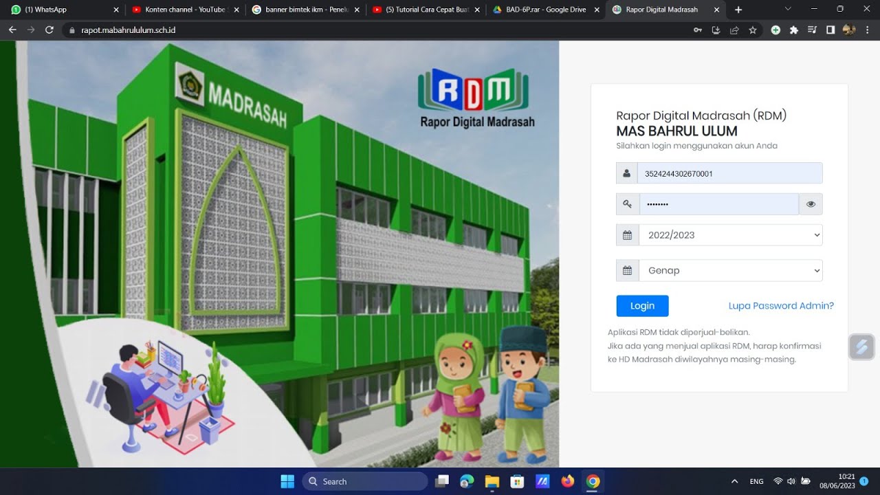 TUTORIAL PENGISIAN NILAI MELALUI RAPOT RDM ONLINE MA BAHRUL ULUM LAMONGAN - YouTube