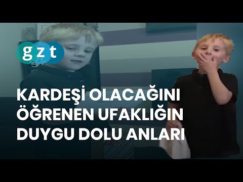 Kardeşi olacağını öğrenen ufaklığın duygu dolu anları