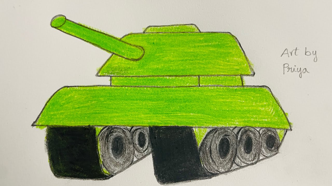 Cartoon tank drawing| how to draw cartoon tank drawing easy - YouTube