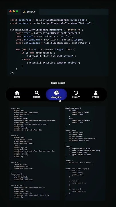 Responsive Button Layout Using Js Css And Html🧑💻 Coding Programming Htmlcssjs Csstricks
