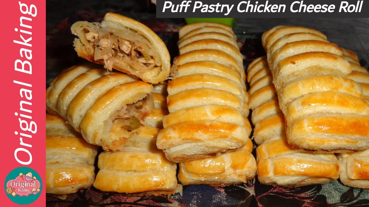 How to make a "Puff Pastry Chicken Cheese Roll" By|| (Original Baking ...
