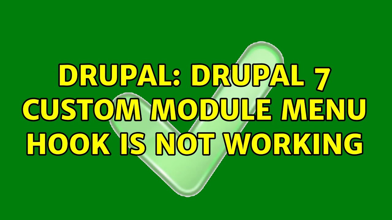Drupal: Drupal 7 custom module menu hook is not working - YouTube