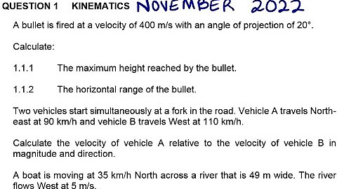 Engineering Science N4 Kinematics - YouTube