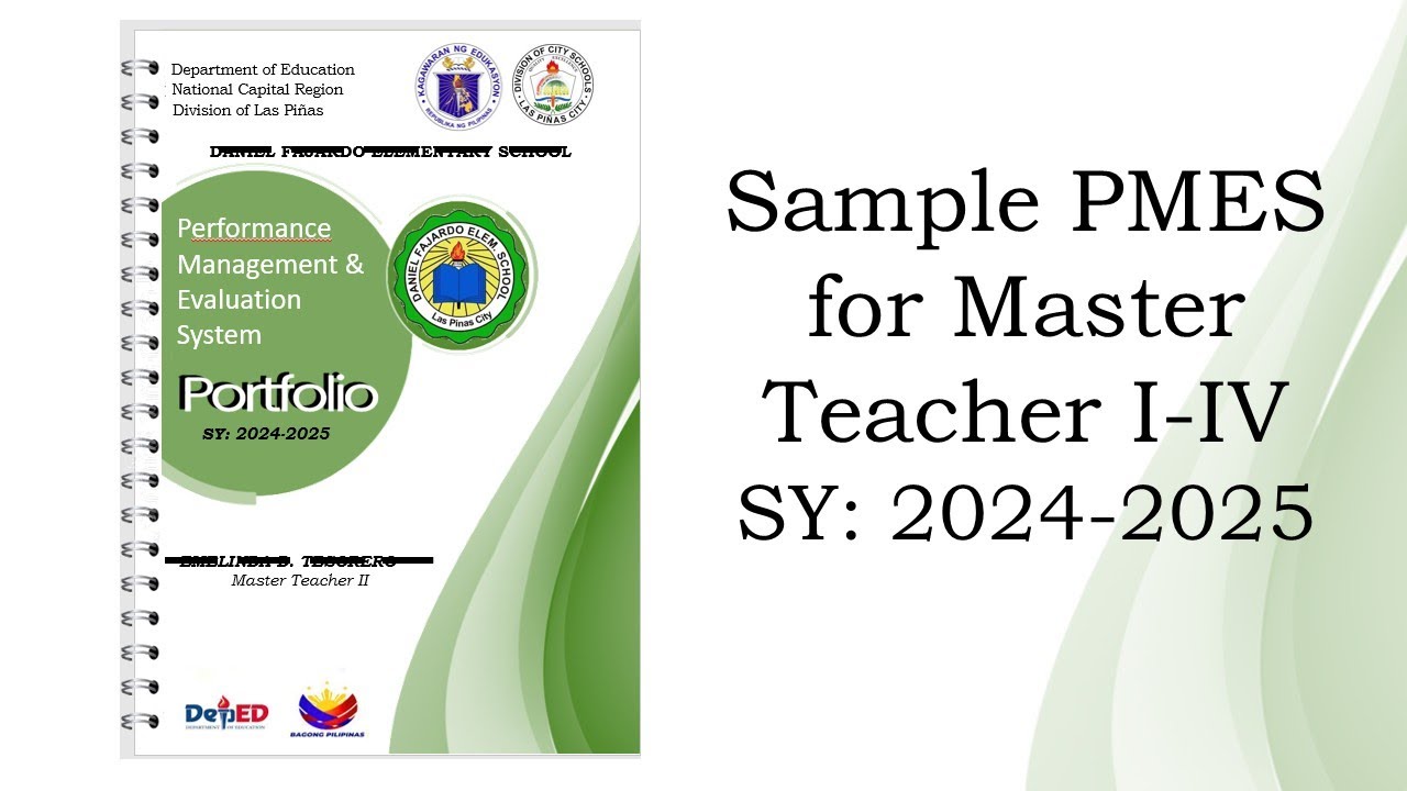 PMES sample FOR MASTER TEACHERS I - IV SY: 2024 2025 - YouTube