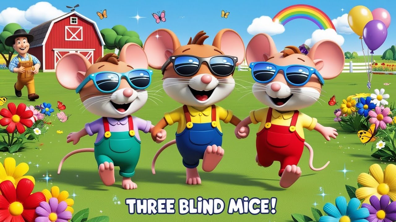 Three Blind Mice 🐭 | Classic Nursery Rhyme for Kids | Fun Learning ...