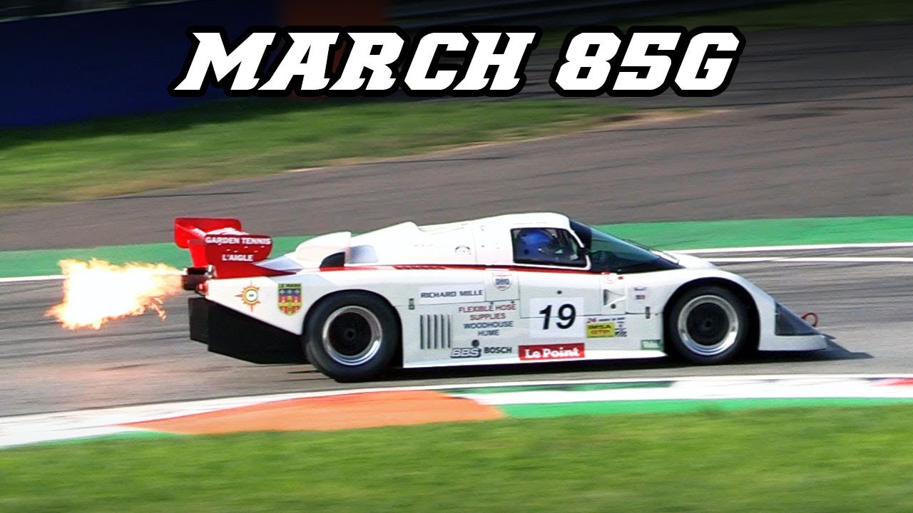 1985 March 85G GTP - Porsche 962 engine - HUGE FLAMES - YouTube