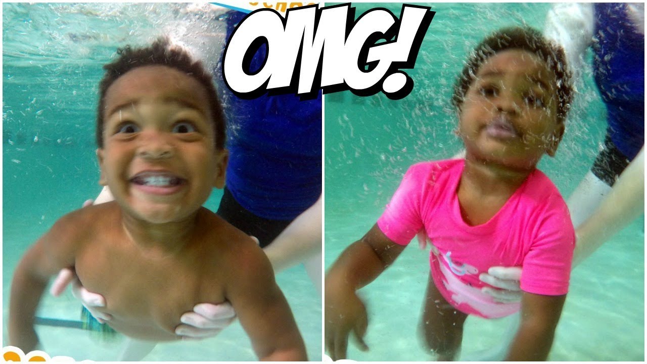 CUTE TWIN BABIES SWIM UNDERWATER! (WITHOUT FLOATIES!) 👶🏽👶🏾😍 - YouTube