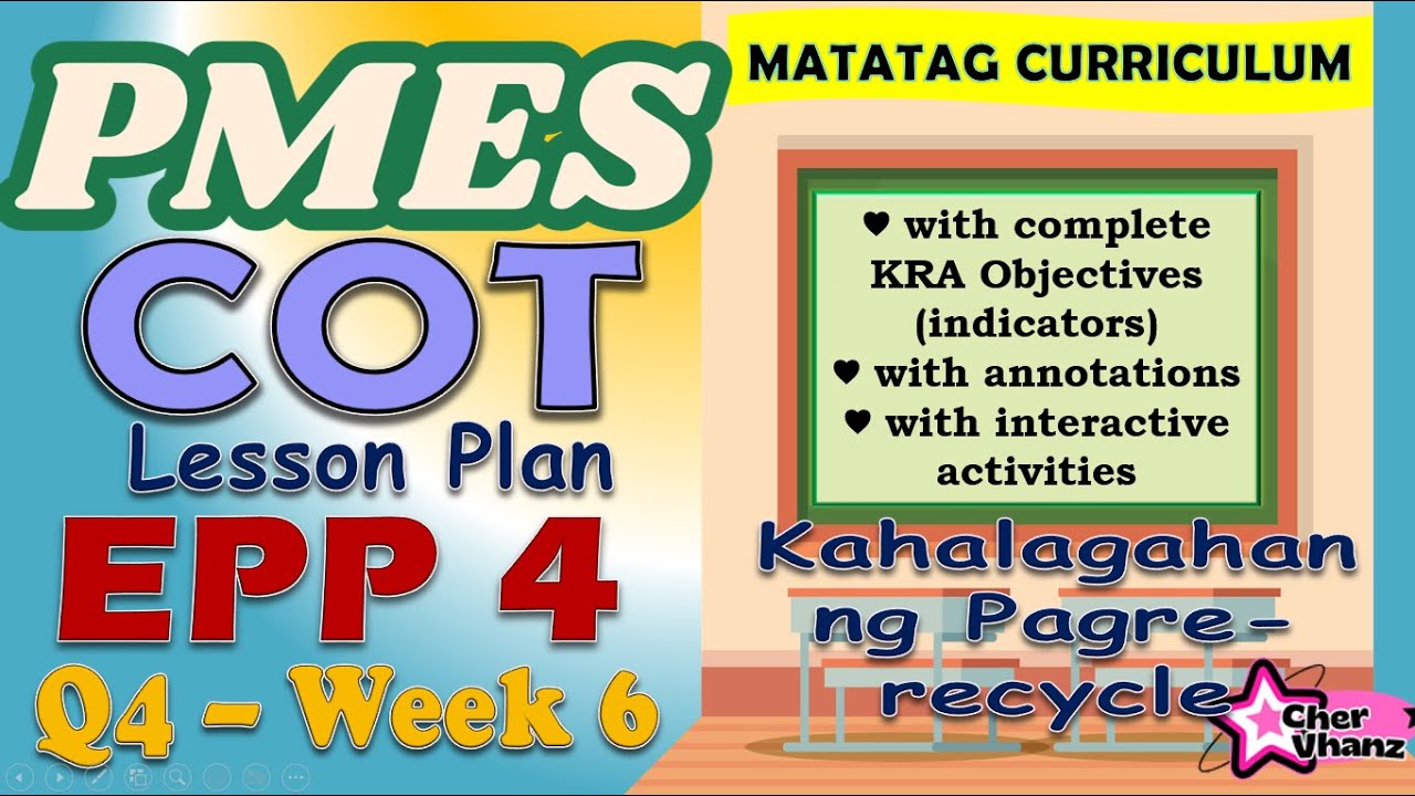 PMES COT Lesson Plan for EPP 4 Quarter 4 Week 6 – With Complete ...