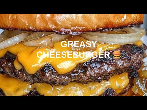 😋 GREASY TENDER CHEESEBURGER BEEF BURGER - YouTube
