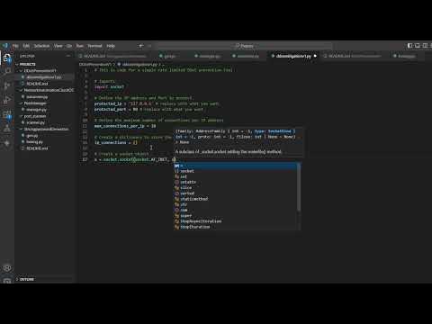 Python Coding Demonstration: Me coding a DDoS (rate limited) prevention script in Python. - YouTube