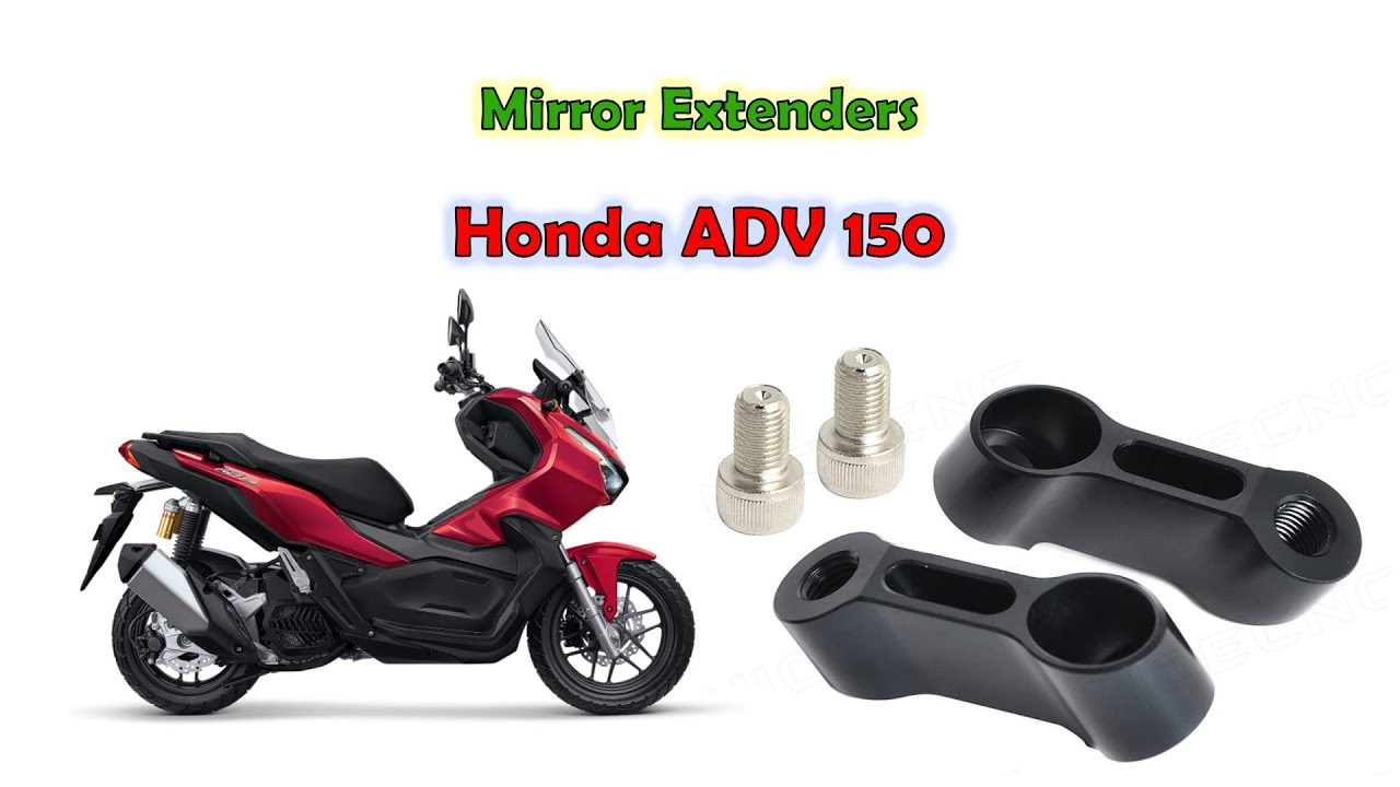 Mirror extenders on 2022 Honda ADV 150 - YouTube