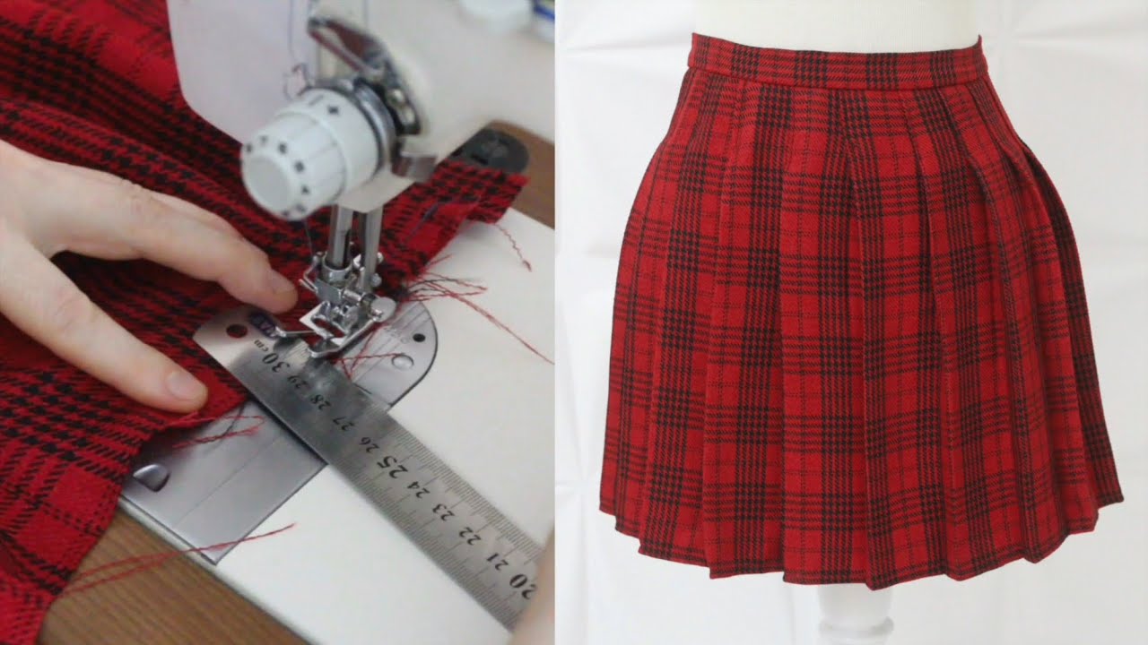 DIY Pleated Skirt Easy Method without Using a Fork - Box Pleated Skirt ...