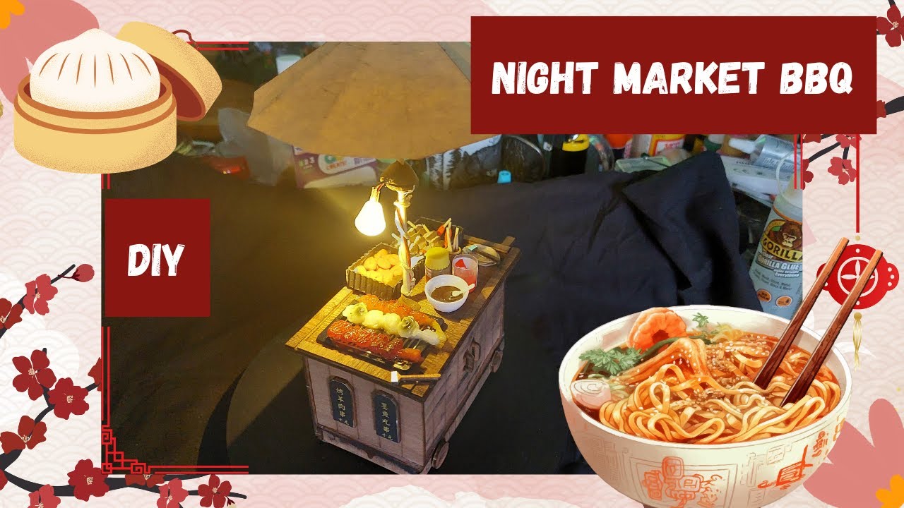 Diy Model kit Night Market BBQ #crafts - YouTube