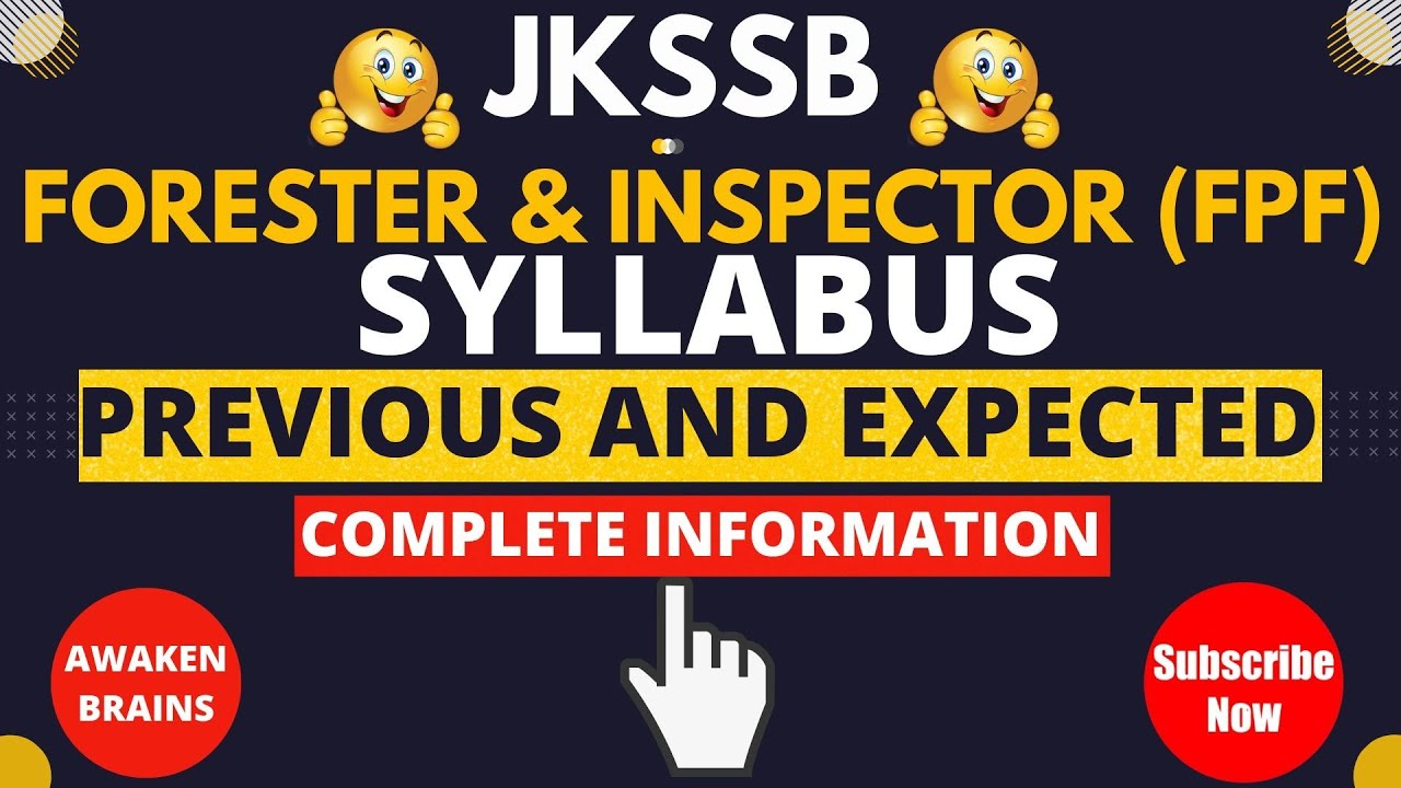 JKSSB|FORESTER AND INSPECTOR (FPF) SYLLABUS||PREVIOUS & EXPECTED ...