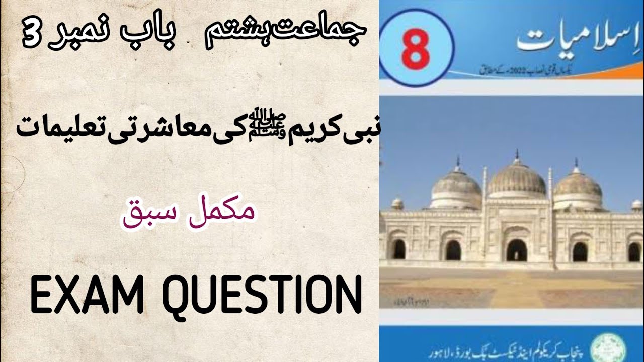 8th Class Islamiat |Chapter 4 Islamiat|Class 8 Islamiat@teachershzadi ...