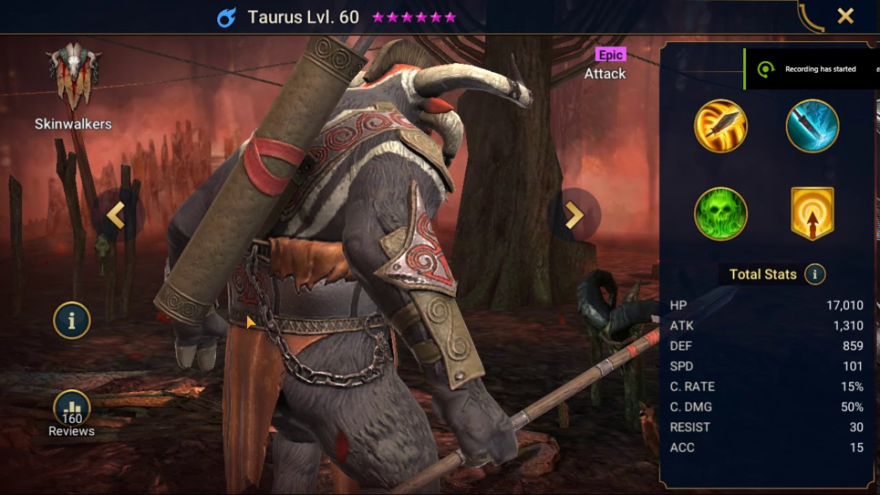 Raid Shadow Legends Hero Showcase Taurus lv 60 - YouTube