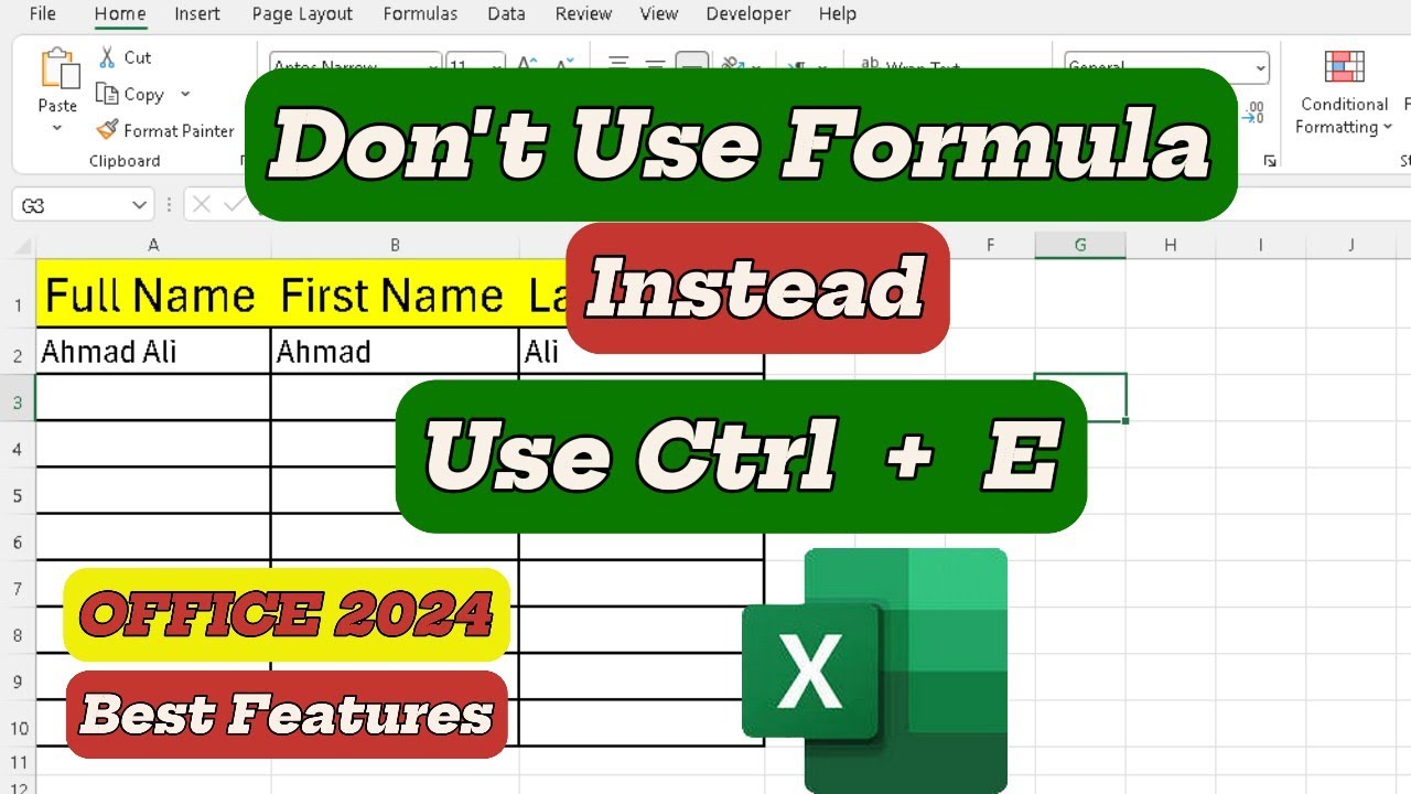 Dont Use Formulas Use Ctrle Instead Formula Excel Basic Exceltipsandtricks Msoffice Youtube