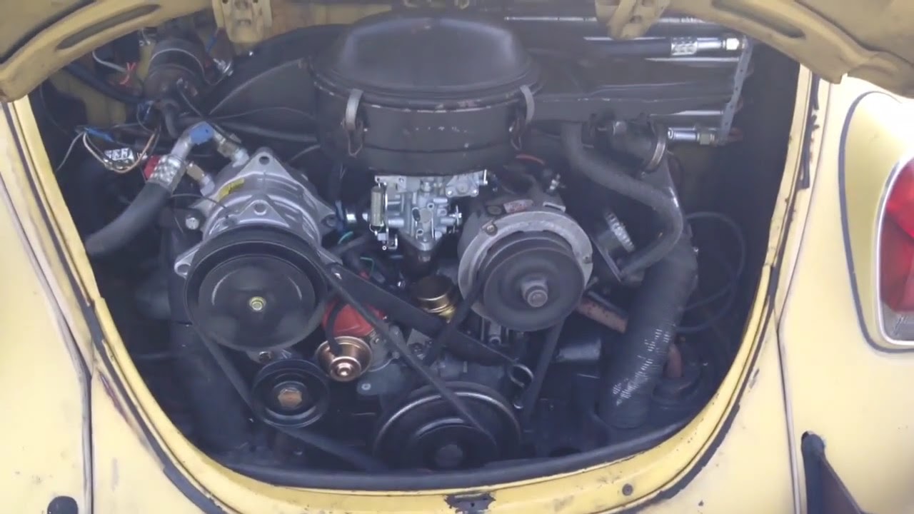 1972 VW Beetle AC install complete - YouTube