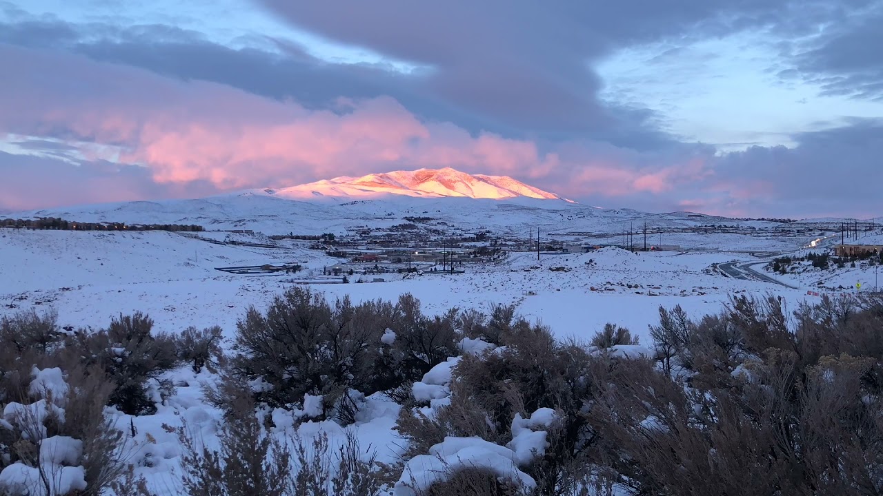 Sunrise, snow, and Peavine Mountain in Reno, NV - YouTube