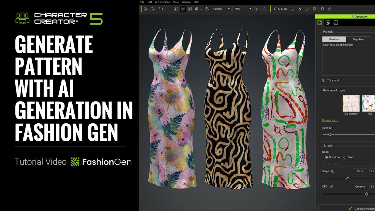 Generate Pattern with Ai Generation in FashionGen | Character Creator 5 ...